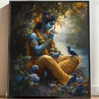 Krishna's Love Hindu Lord Krishna Hugging Baby Devotee With Love ...