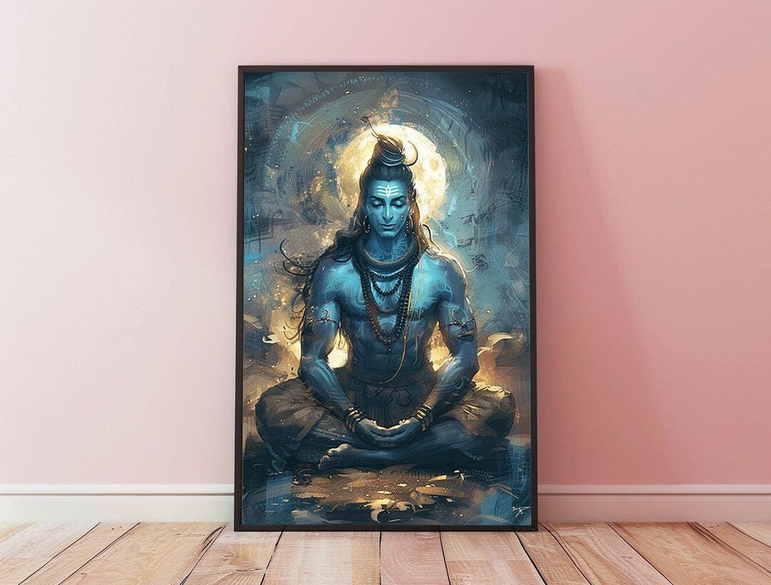 Printable Mahadev Art, Mahadev Wall Art, Shiva Wall Decor, Shiva Wall ...