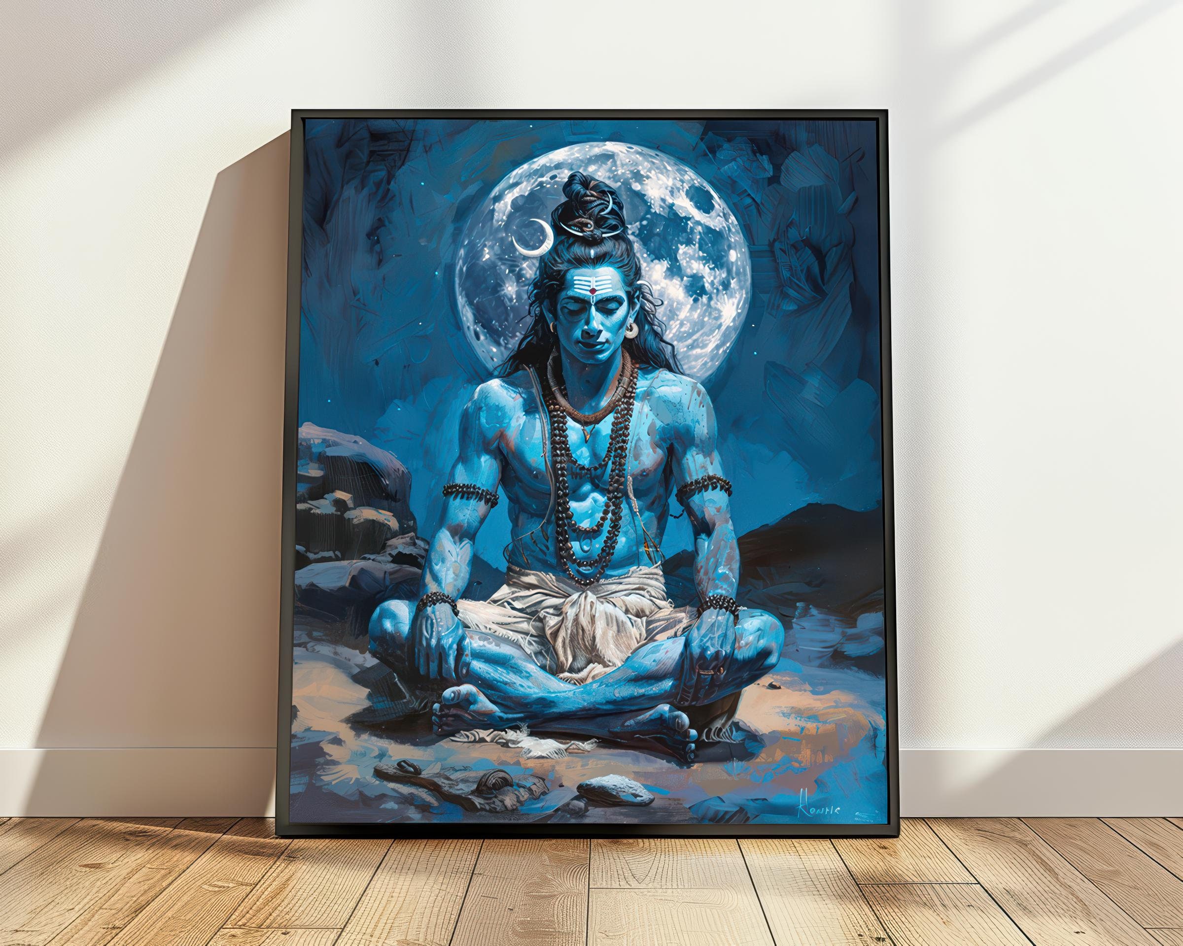 Hindu Gods Lord Shiva Print, Hindu Gift, Indian Decor, Religious Wall ...