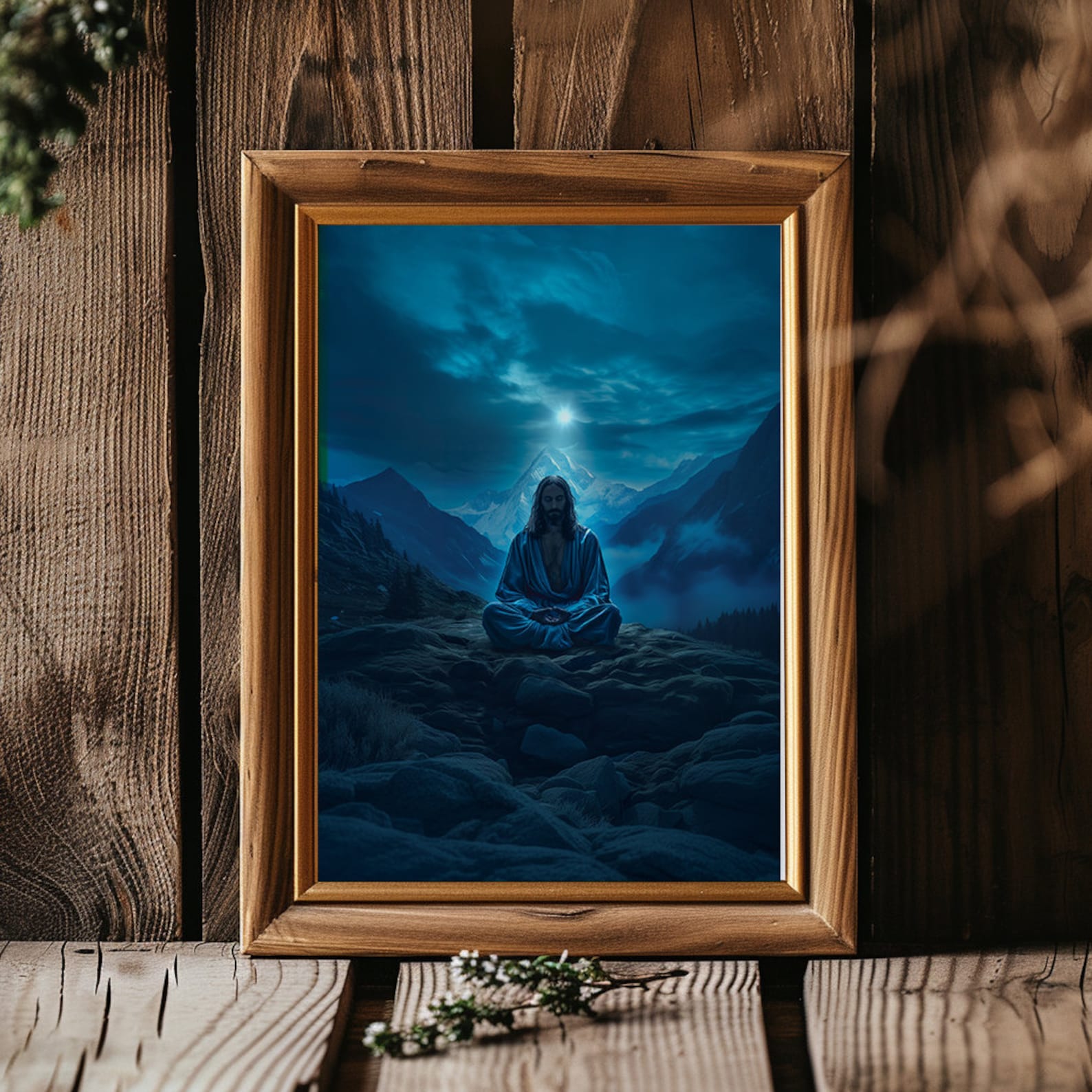 Jesus Christ Meditating in the Himalayas, Jesus Meditating, Meditating ...