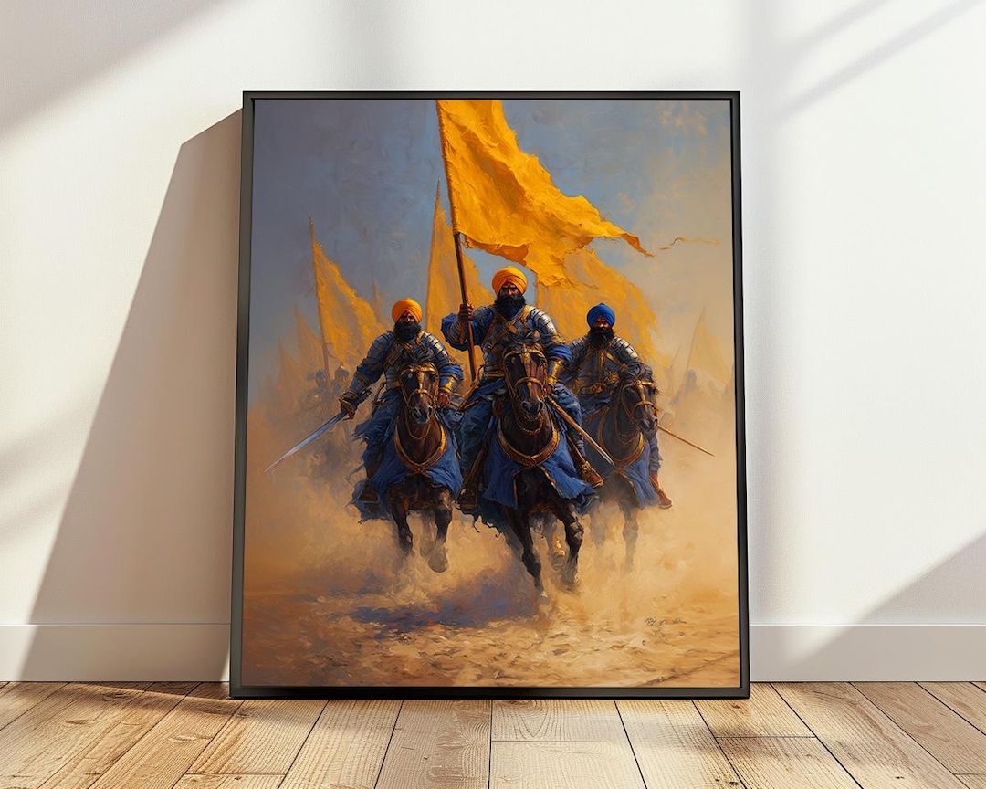 Khalsa Warriors Poster, Sikh Art, Vibrant Punjab Warrior Wall Art ...
