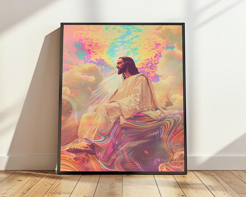 Trippy Jesus Christ Printable, Psychedelic Jesus Art, Jesus, Jesus ...