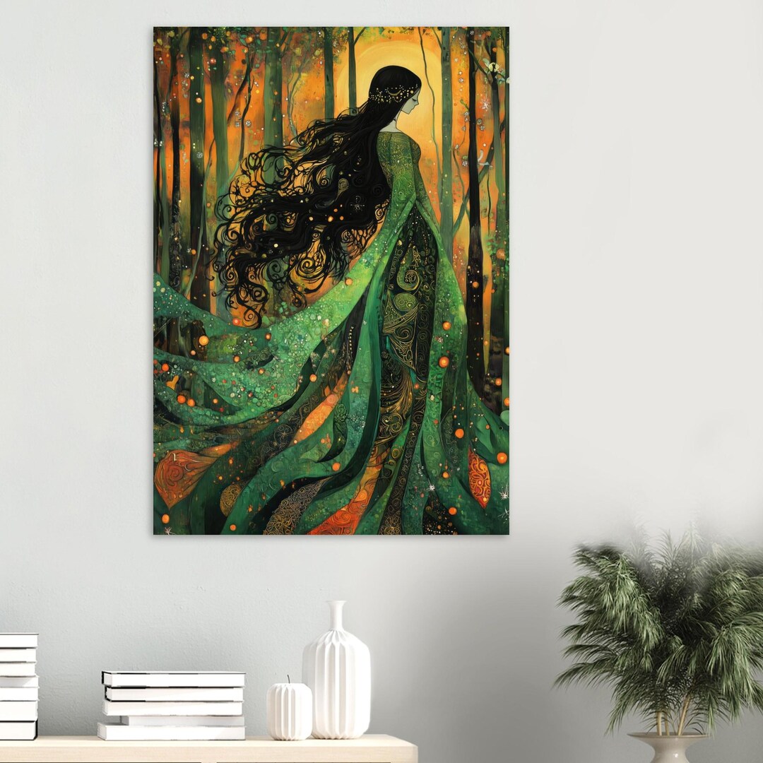 Celtic Goddess of Forest Flidais Fantasy Wall Art, Irish Mythology Art ...