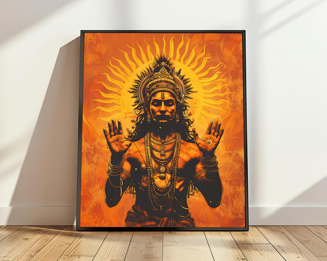 Printable Indian Sun God Art, Indian God Art, Hindu Diety Surya Art ...