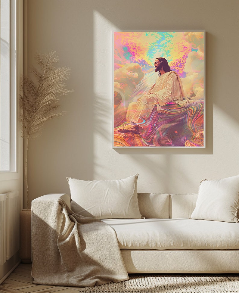 Trippy Jesus Christ Printable, Psychedelic Jesus Art, Jesus, Jesus ...