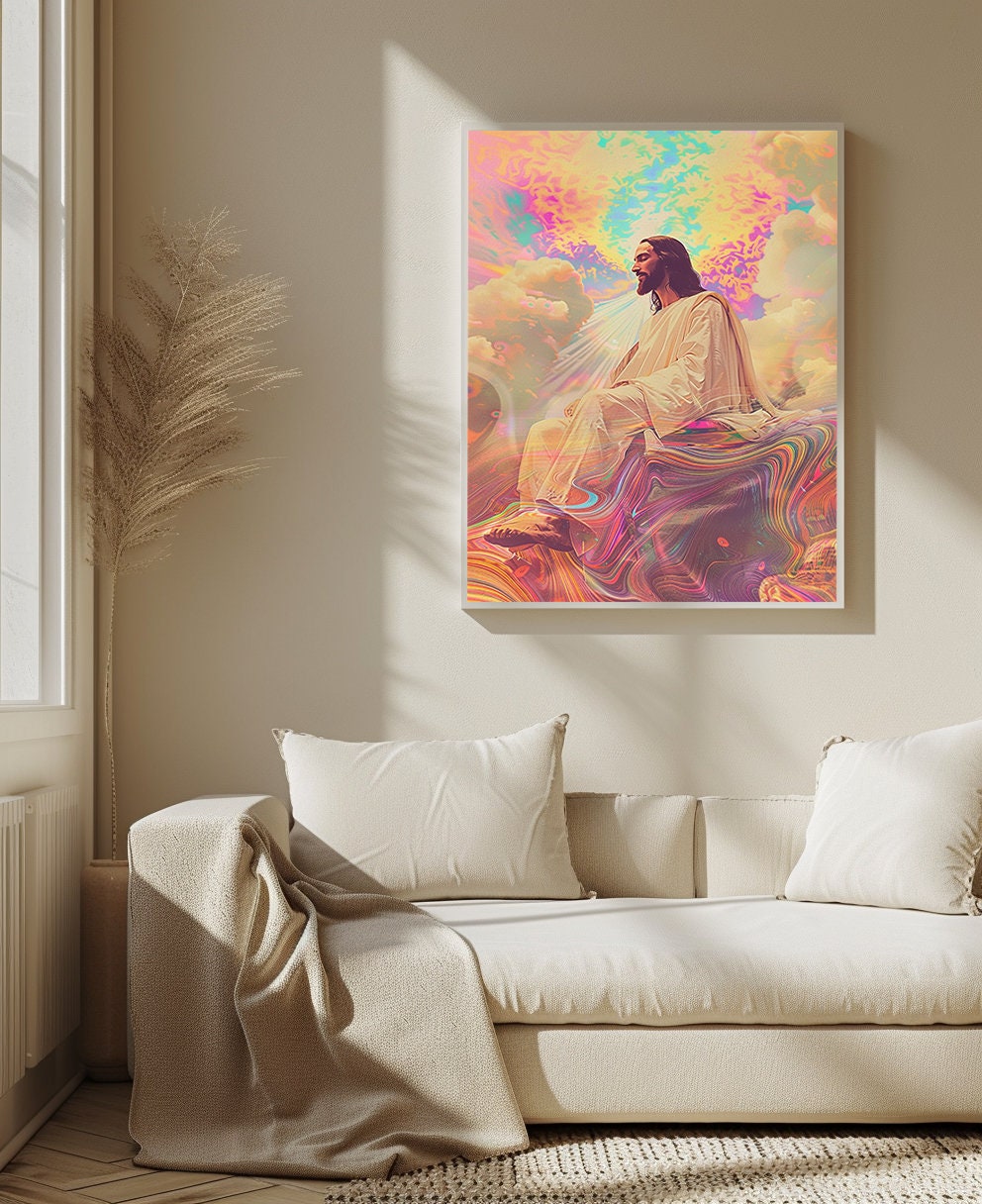 Trippy Jesus Christ Printable, Psychedelic Jesus Art, Jesus, Jesus ...