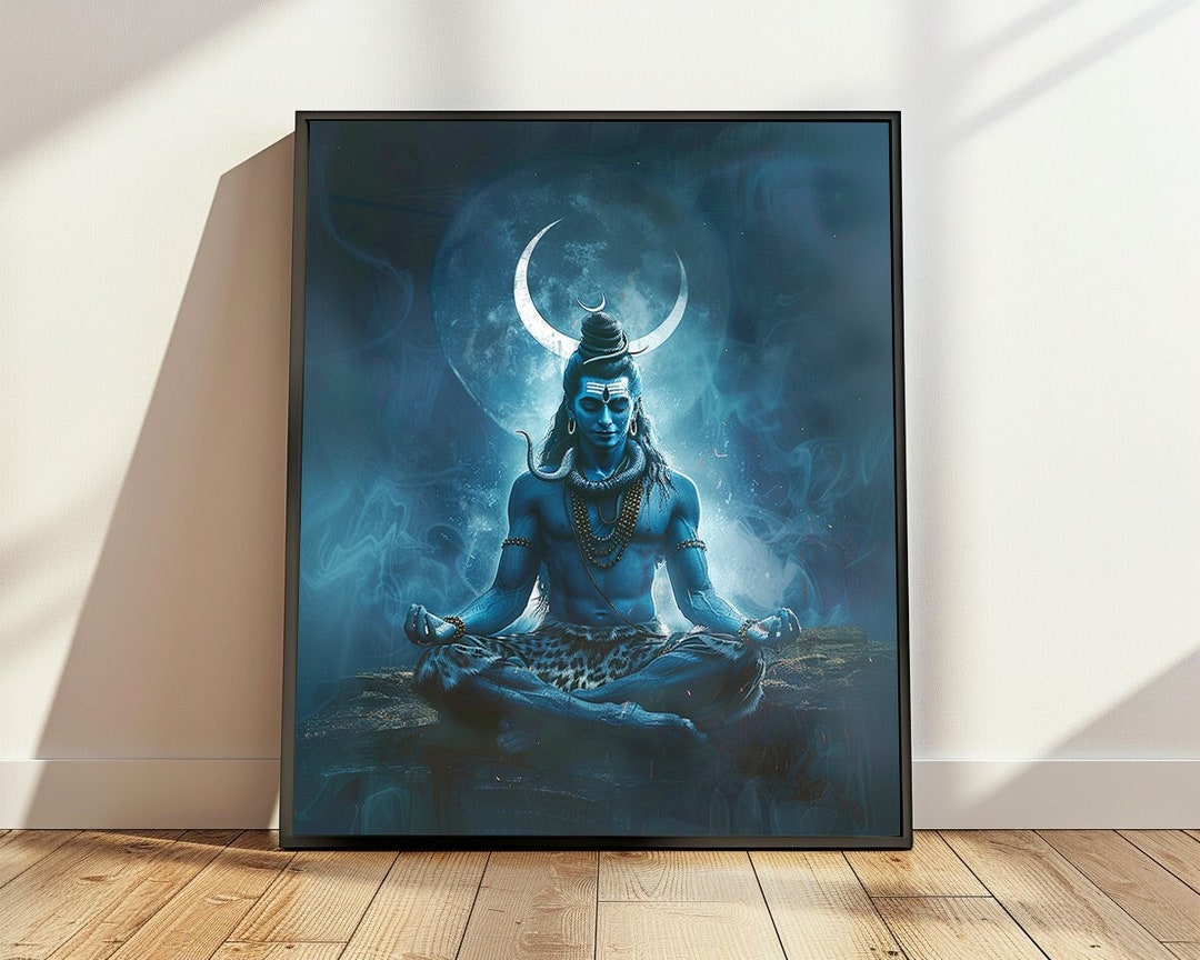 Mahadev Wall Art, Adiyogi Art, Shiva Art, Hindu Gods Art, Shiva Wall ...