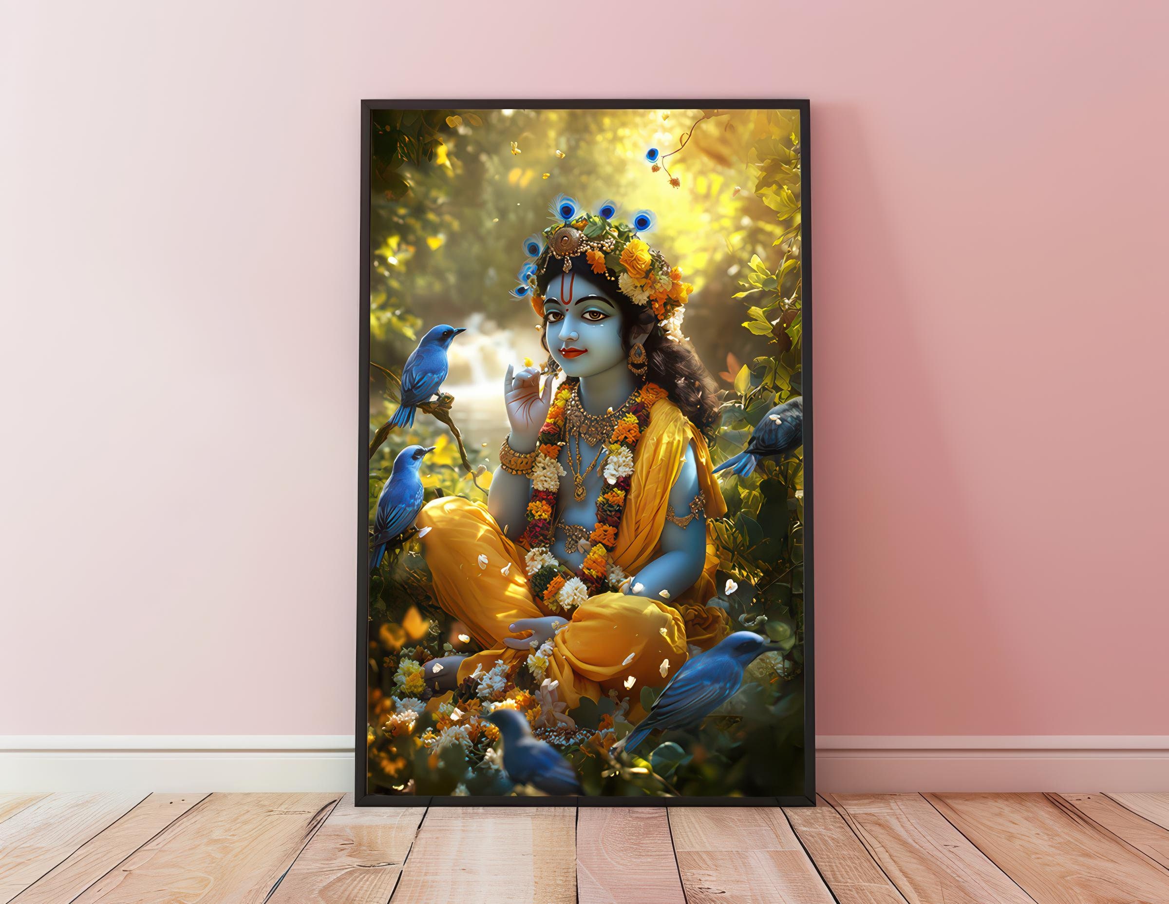 Child Lord Krishna Print, Krishna Painting, Krishna Print, Hindu God ...