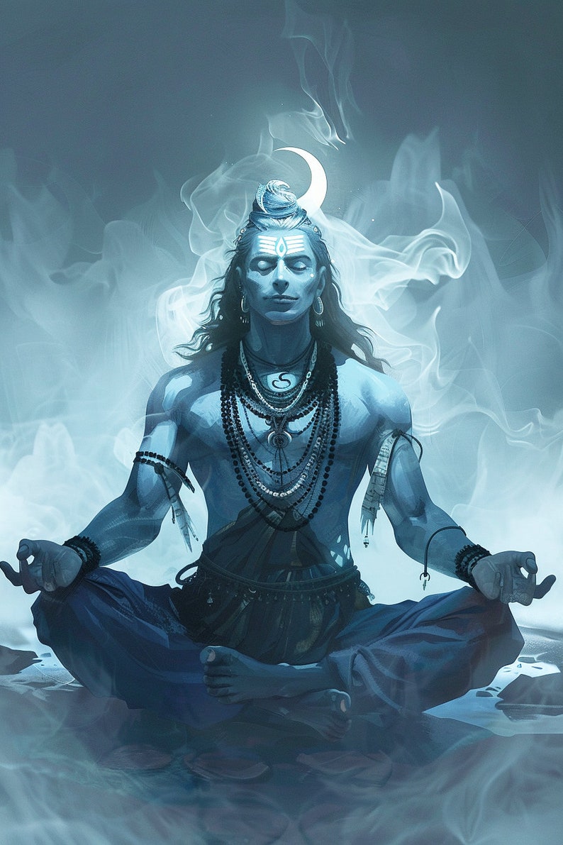 Printable Lord Shiva Art, Mahadev Wall Art, Shiva Wall Decor, Shiva ...