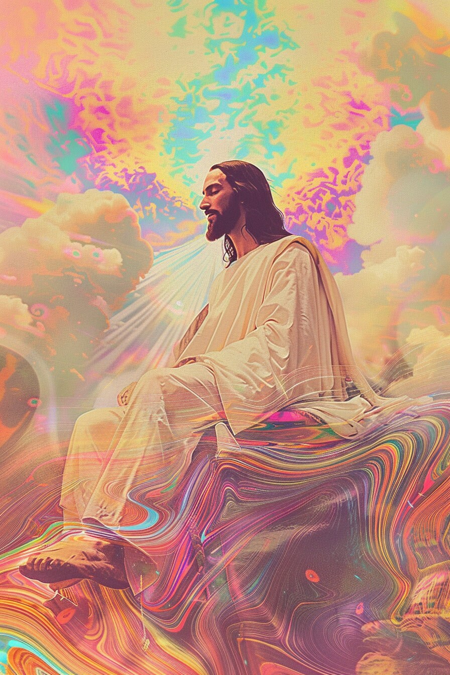 Trippy Jesus Christ Printable, Psychedelic Jesus Art, Jesus, Jesus ...