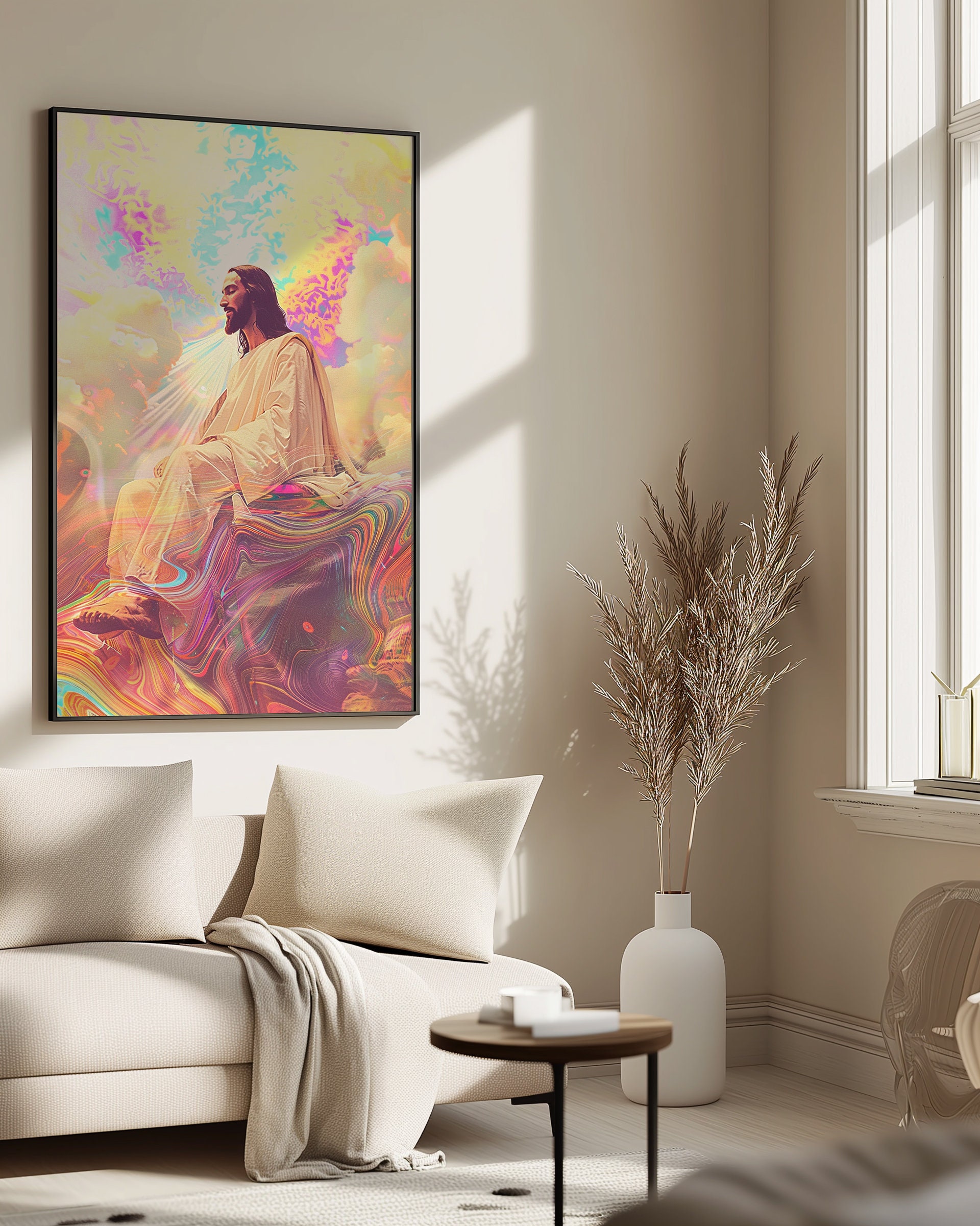 Trippy Jesus Christ Printable, Psychedelic Jesus Art, Jesus, Jesus ...