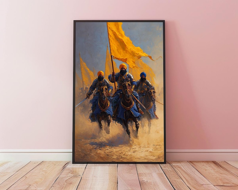 Khalsa Warriors Poster, Sikh Art, Vibrant Punjab Warrior Wall Art ...