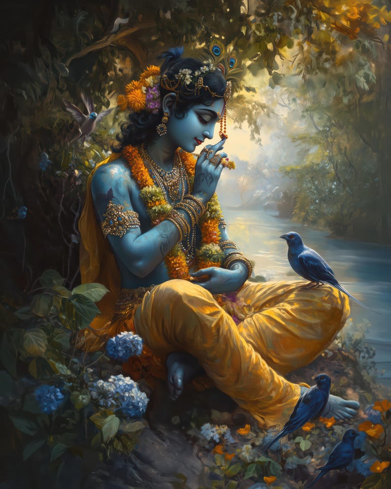 Printable Young Krishna Poster, Lord Krishna Art, Hindu Art, Spiritual ...