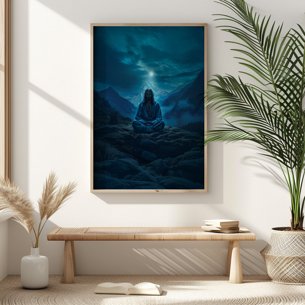 Jesus Christ Meditating in the Himalayas, Jesus Meditating, Meditating ...