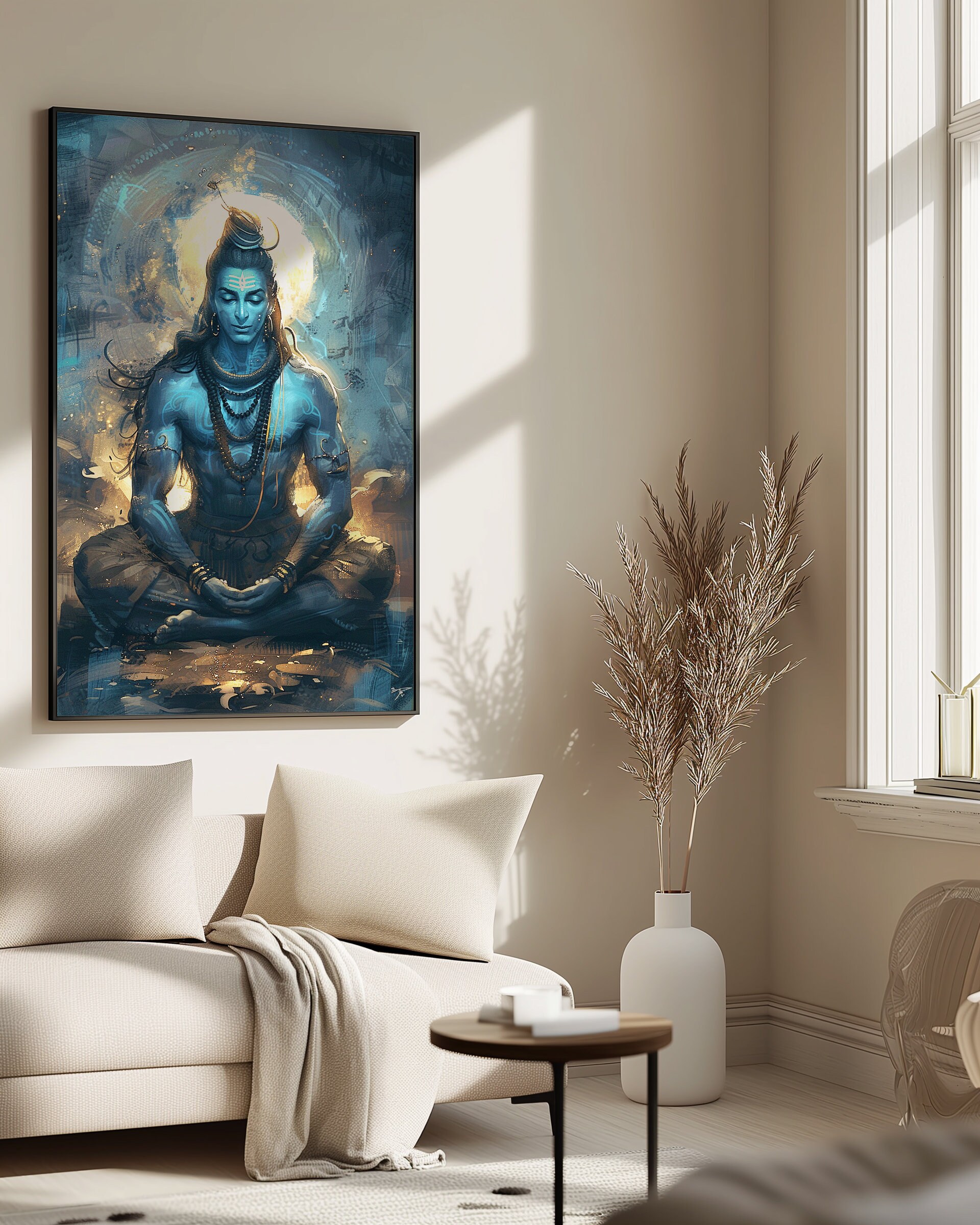 Printable Mahadev Art, Mahadev Wall Art, Shiva Wall Decor, Shiva Wall ...