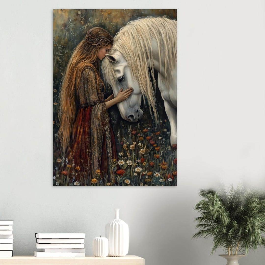 Celtic Goddess of Horses Epona Wall Art, Celtic Goddess Matte Poster ...