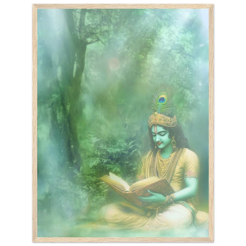 Lord Krishna With Bhagavad Gita Art Print, Krishna Painting, Hindu Gift, Krsna Art, Hindu Decor ...