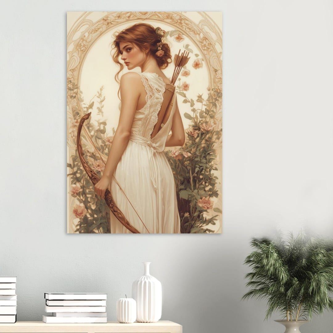 Greek Hunting Goddess Artemis Wall Art, Greek Mythology Home Decor ...