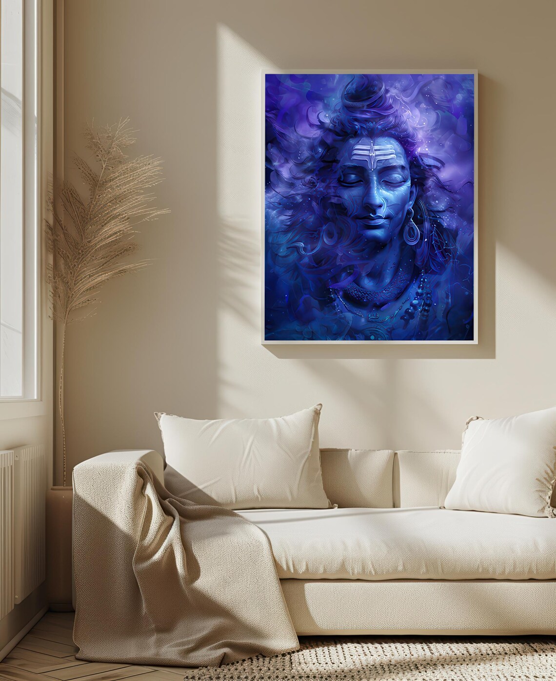 Meditating Hindu Lord Shiva Poster, Tranquil Deity Digital Artwork ...