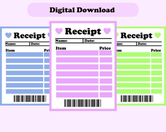 Cute Receipt Printable - Etsy
