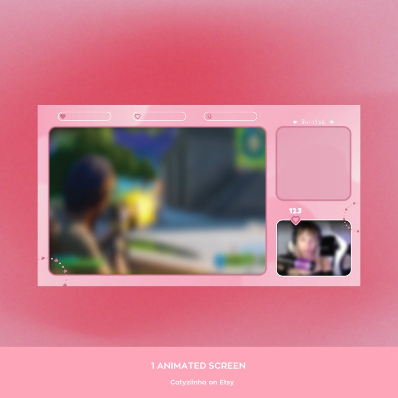 CUPID Stream Overlay Pack P2U Twitch/Kick/YT Aesthetic, Cute, Pink ...