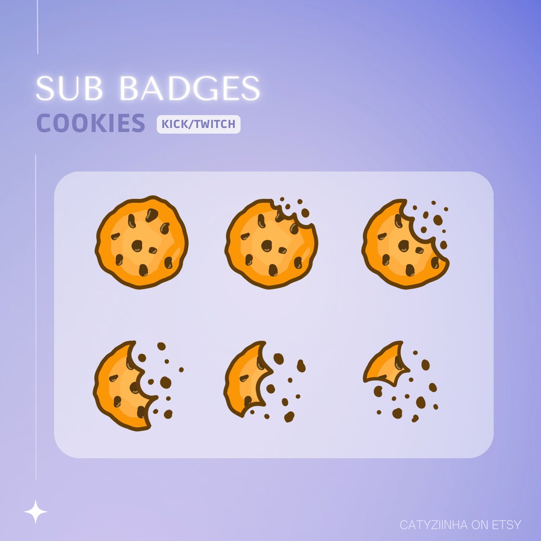 COOKIES BADGES » Kick/twitch | P2U | All Sizes | Streamer, Vtuber - Etsy