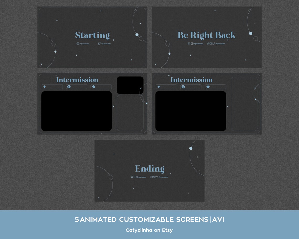 Customizable Nightmode Celestial Animated Stream Overlay Package for ...