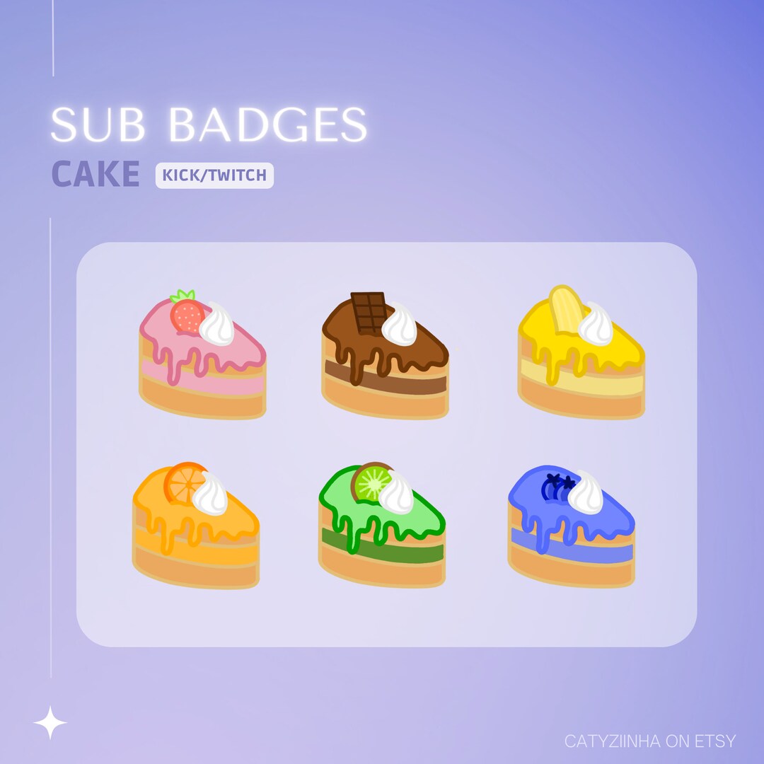 CAKE BADGES Kick/twitch P2U All Sizes Streamer, Vtuber - Etsy