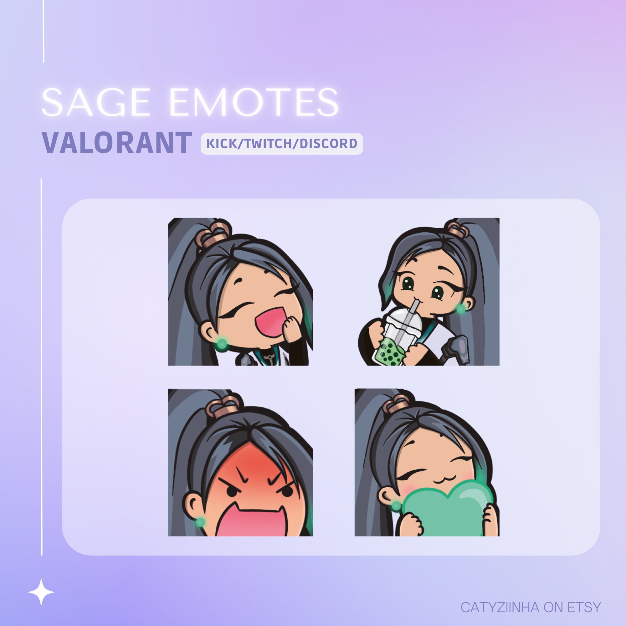 SAGE EMOTES Kick/twitch/discord Valorant Theme All Sizes - Etsy