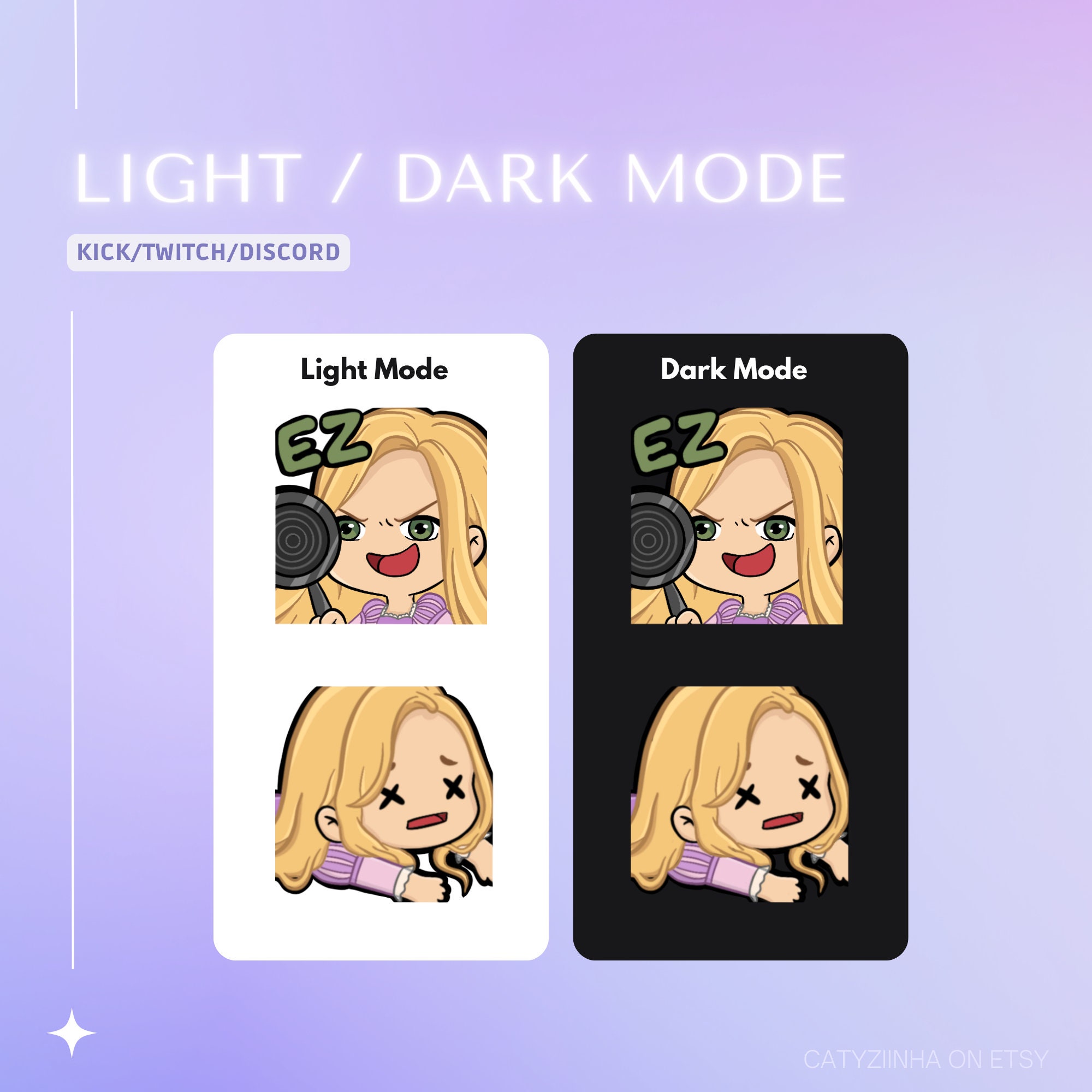 RAPUNZEL EMOTES » Kick/twitch/discord | Tangled Theme | All Sizes | P2U ...