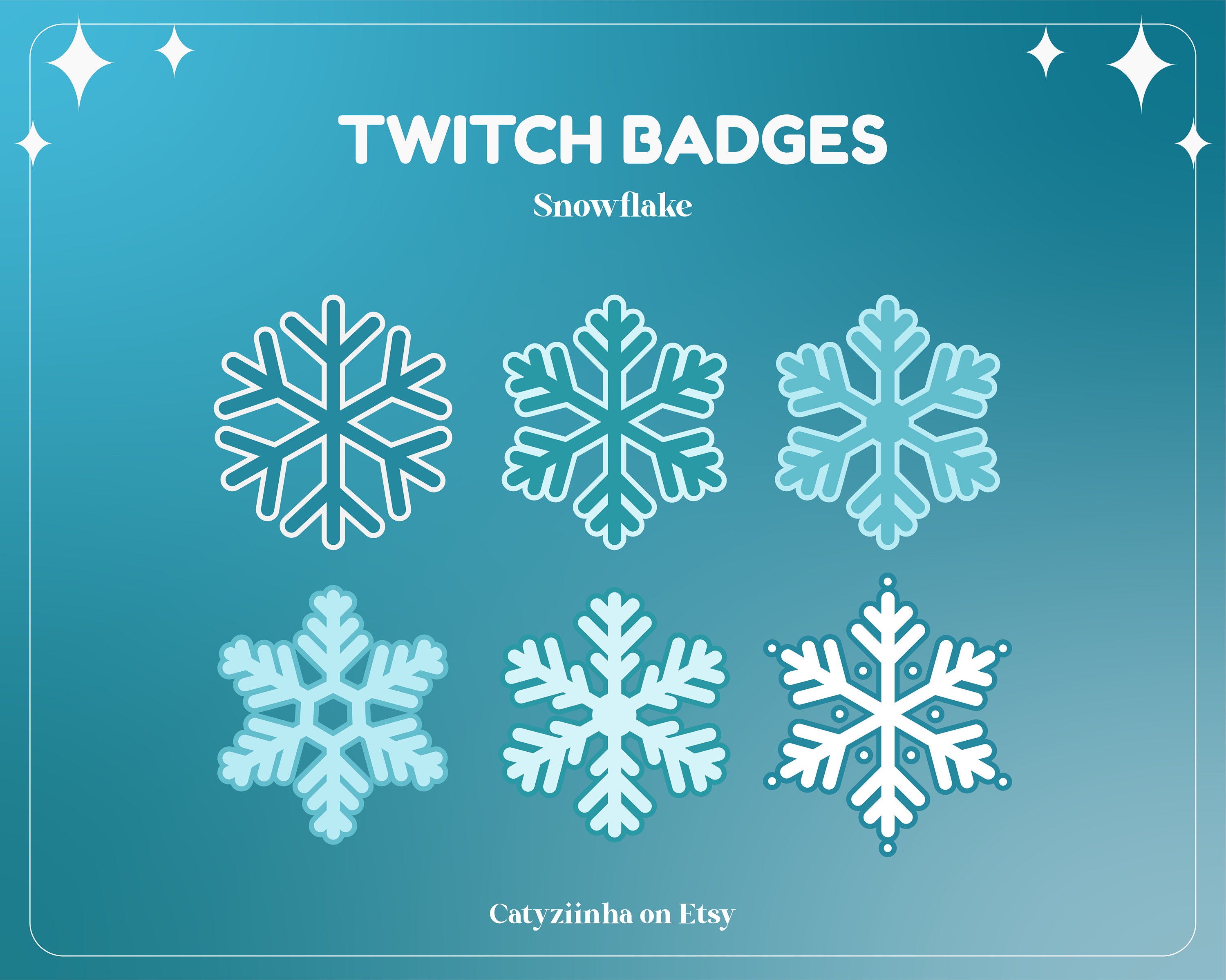 Snowflakes Twitch Badges Instant Download All Sizes - Etsy