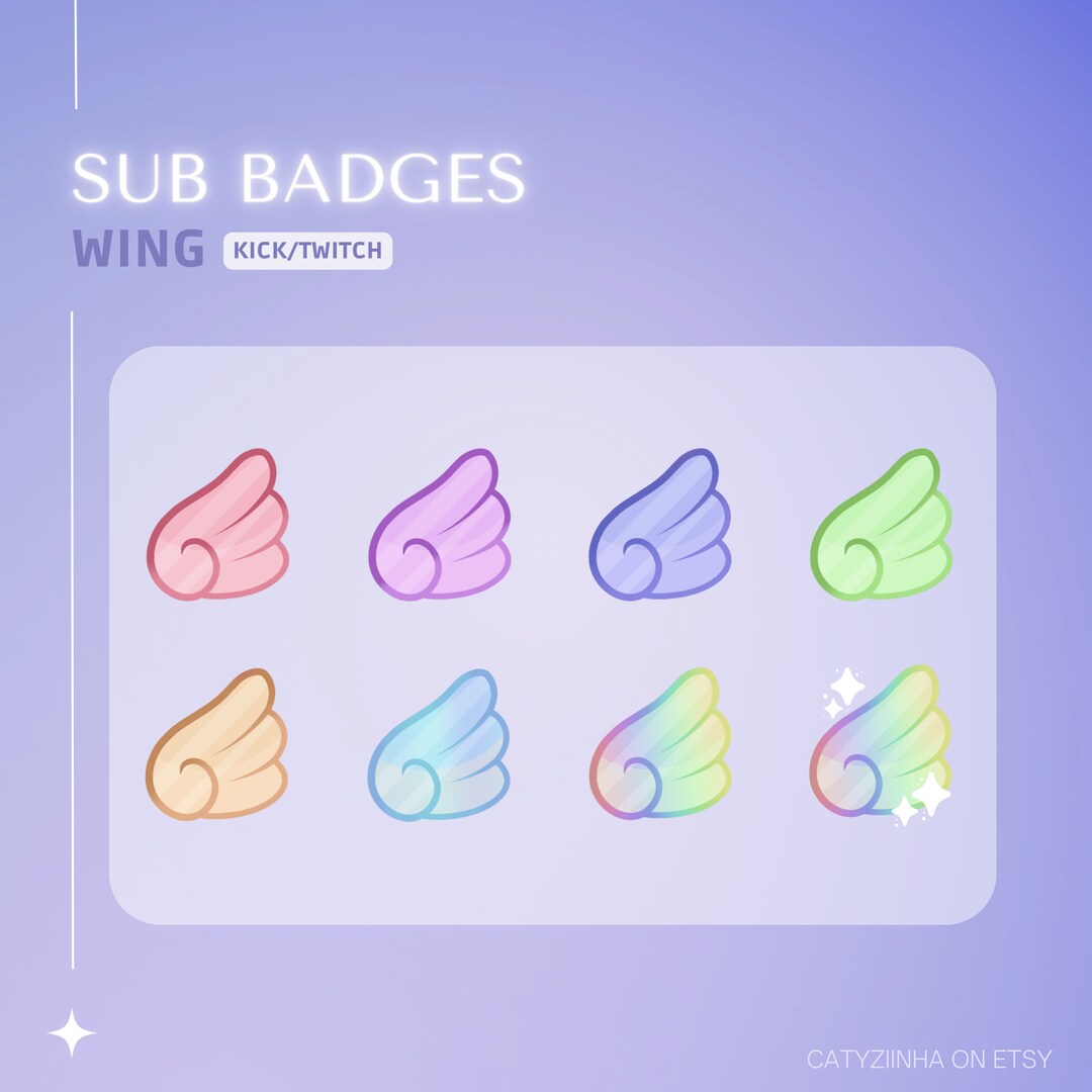 WING BADGES Kick/twitch P2U All Sizes Streamer Vtuber - Etsy