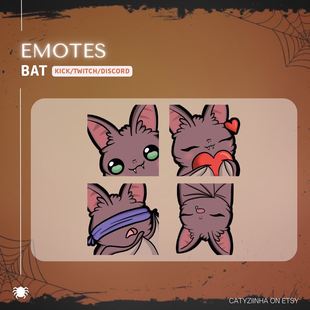 BAT EMOTES Kick/twitch P2U Halloween Theme Streamer, Vtuber - Etsy