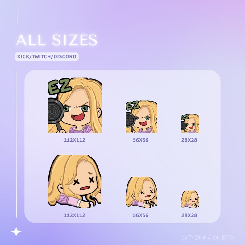 RAPUNZEL EMOTES » Kick/twitch/discord | Tangled Theme | All Sizes | P2U ...