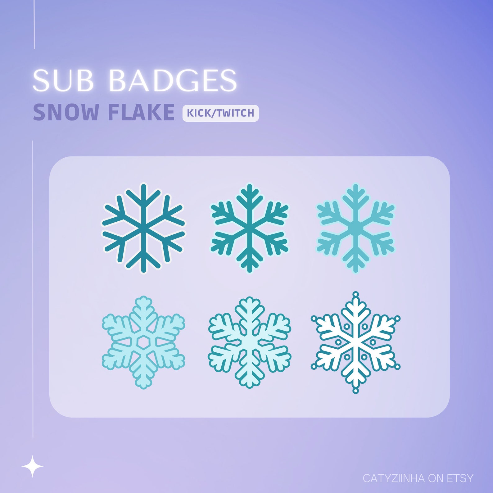 SNOWFLAKE BADGES Kick/twitch P2U All Sizes Streamer, Vtuber - Etsy