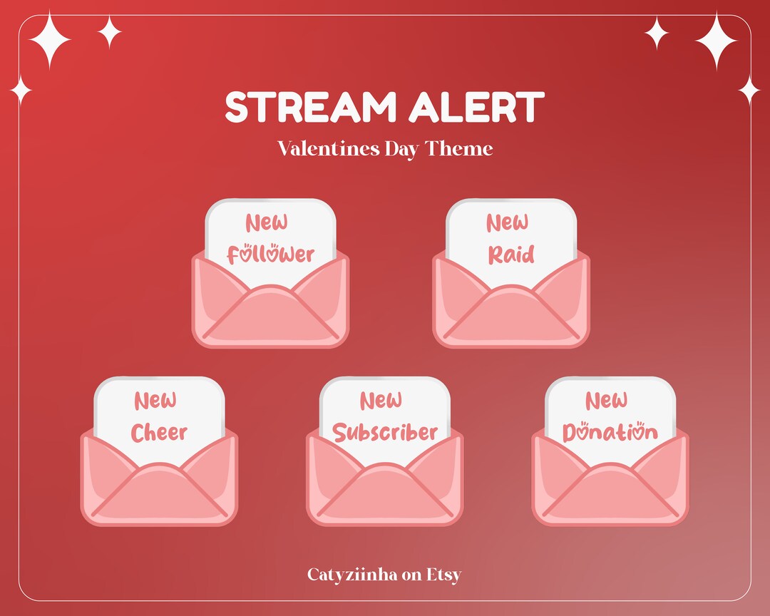 5 Valentines Day Animated Stream Alerts Twitch Alert for Streamer ...
