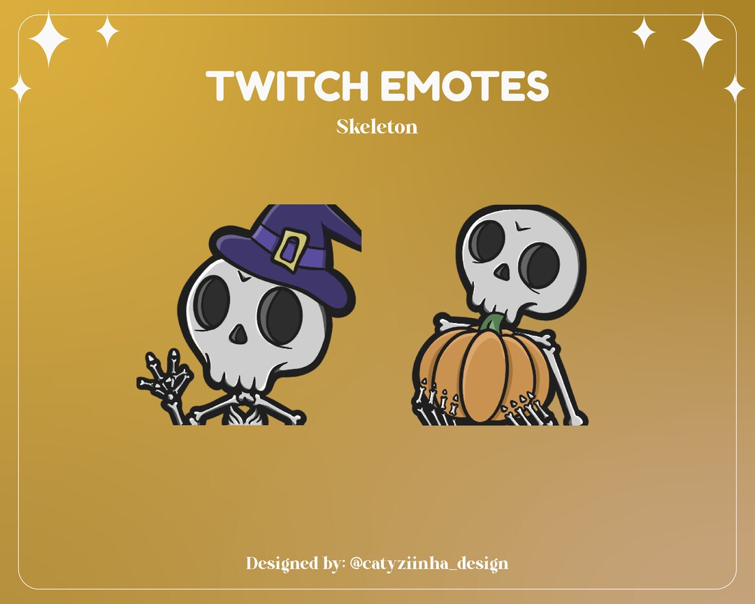 Skeleton Twitch Emotes Halloween Theme Instant Download - Etsy