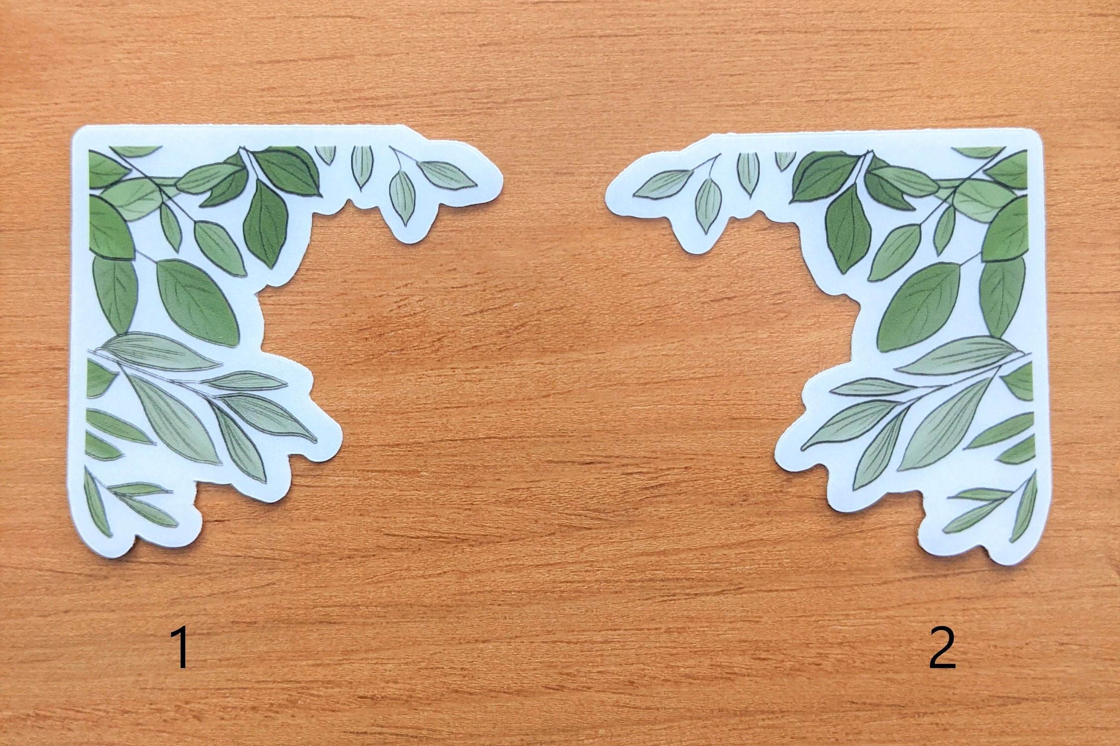 Green Leaves Corner Border Clear Sticker 2x2 - Etsy