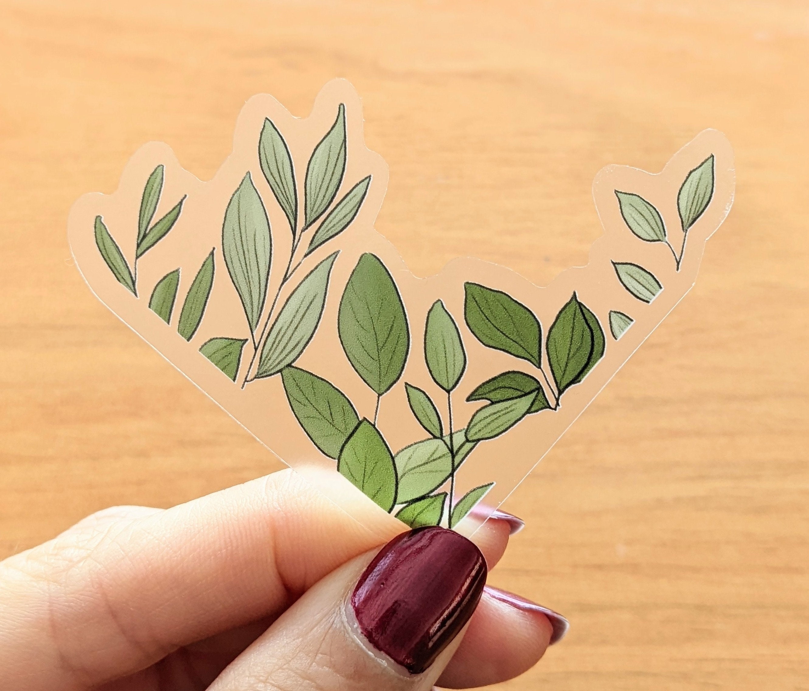 Green Leaves Corner Border Clear Sticker 2x2 - Etsy