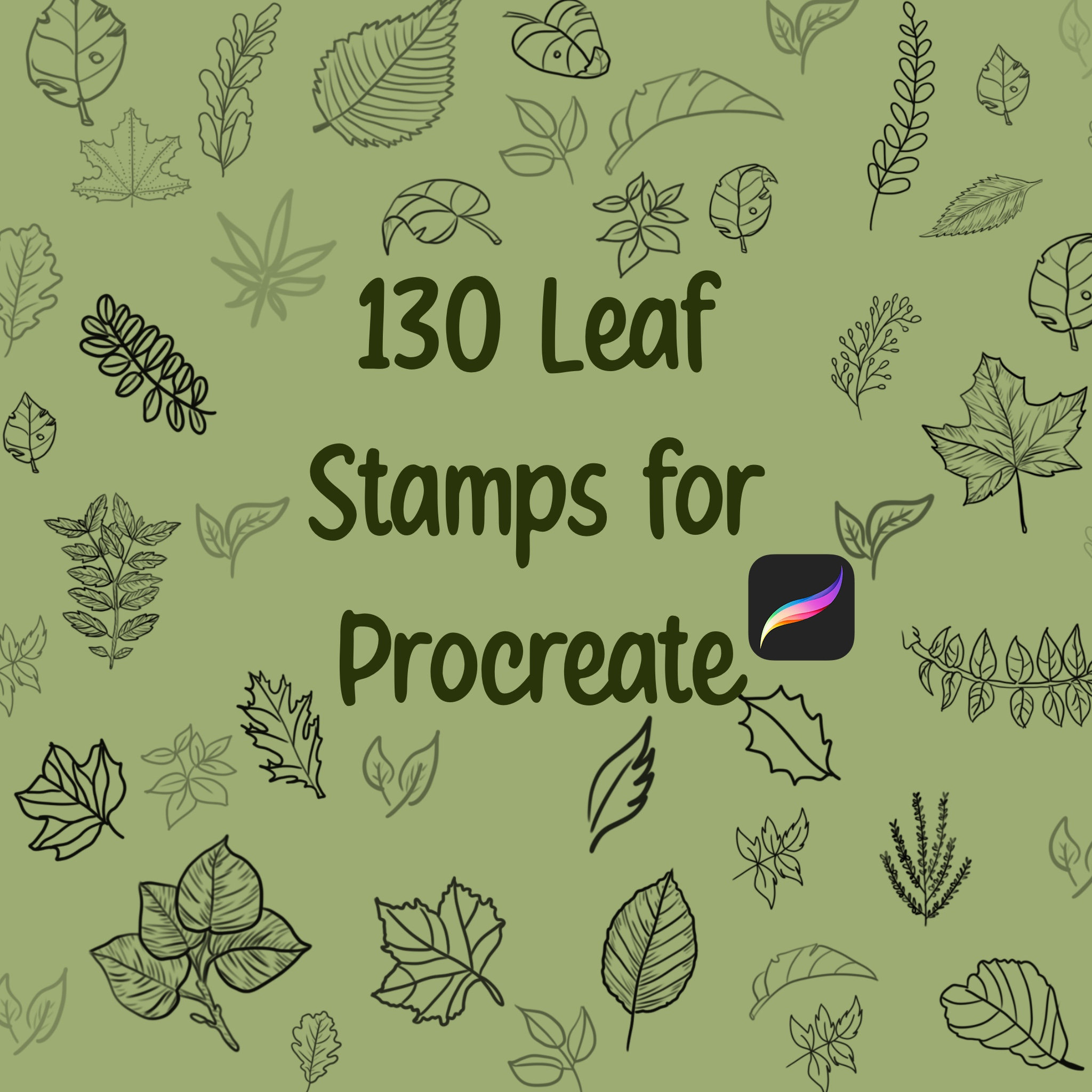 Botanical, Plant Lover, Procreate Stamp, Plant Stamps, Leaf Procreate ...
