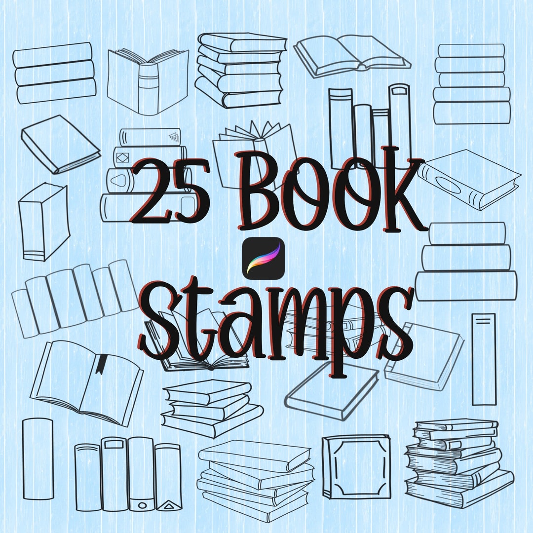 Book Stamps for Procreate, Booktok, Procreate Brushes, Procreate Stamps ...