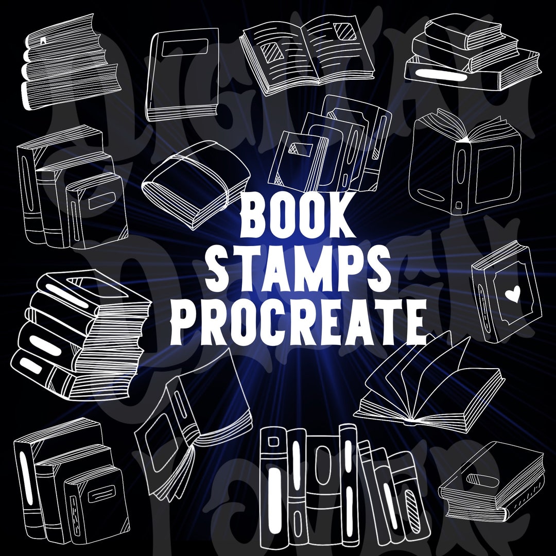 Book Stamps for Procreate, Book Art, Books, Booktok, Procreate Brushes ...