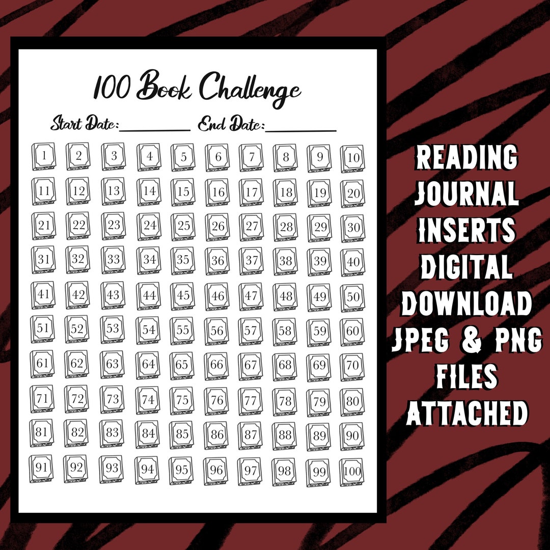 Book Challenge, Reading Journal Printable, Digital Reading Journal ...