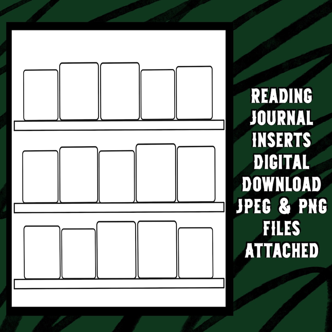 Reading Journal Insert, Book Cover Library, Printable, Digital Download ...