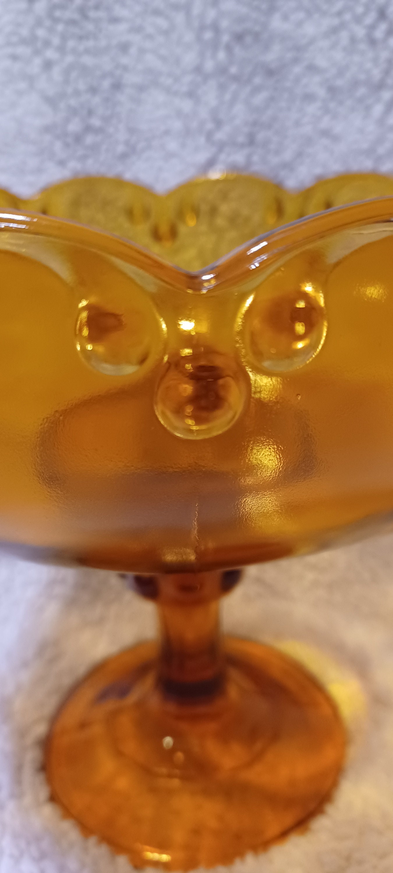 Vintage Amber Indiana Glass Pedestal Fruit Bowl - Etsy