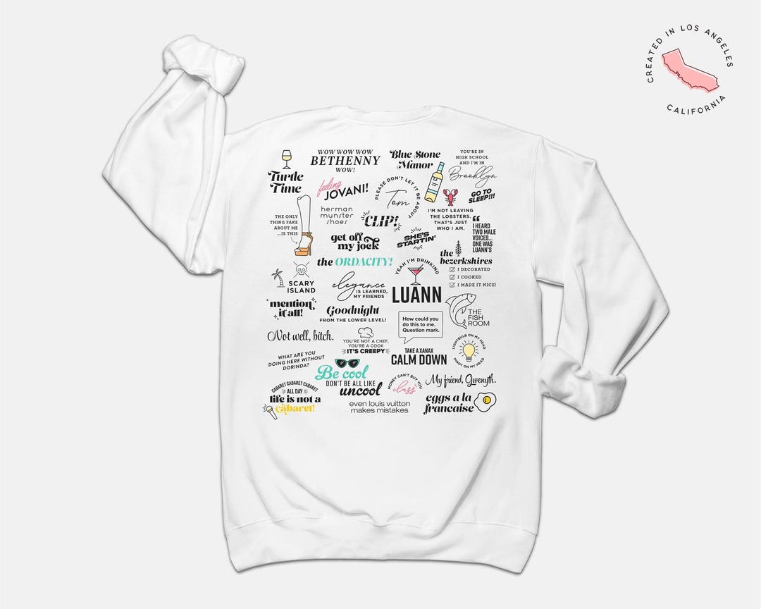 RHONY - All the OG Seasons Quotes - Housewives - NYC - Unisex Crew Neck ...