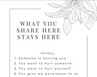 School Counselor Privacy Poster, Confidentiality Wall Art, Therapy Wall ...