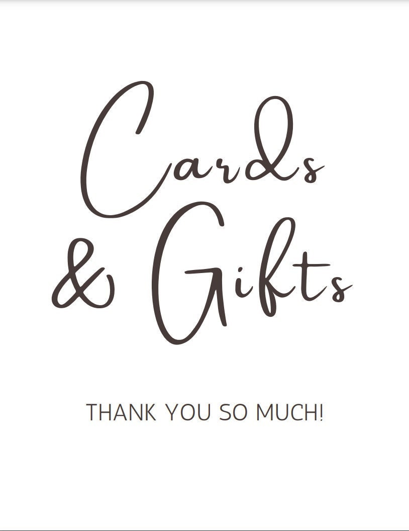 Card and Gift Table Sign - Etsy