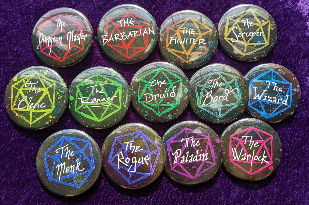 Dnd 5E Classes Buttons and Magnets - Etsy