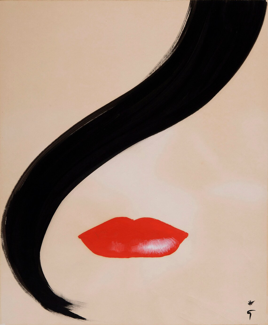 Levres Rouge by Rene Gruau canvas Poster Wall Decor - Etsy